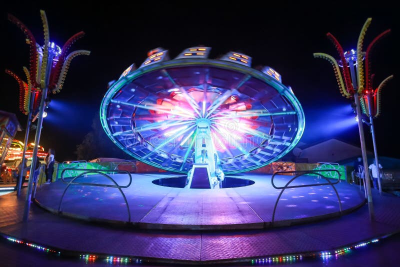 Rotating Device in Amusement Park Stock Photo - Image of amusement ...