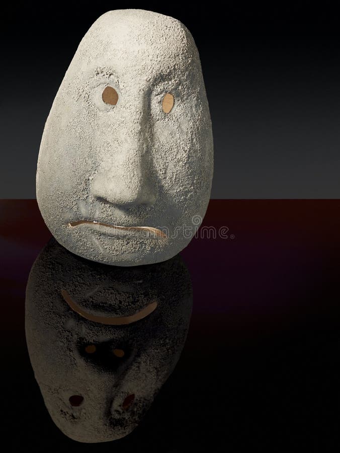 Illuminated Sad Ceramic Head Stock Image - Image of human, ceramics ...