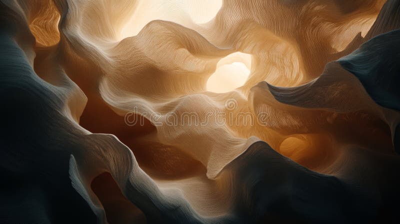 Illuminated Sandstone Cave, Abstract Rock Formation Background, Natural ...