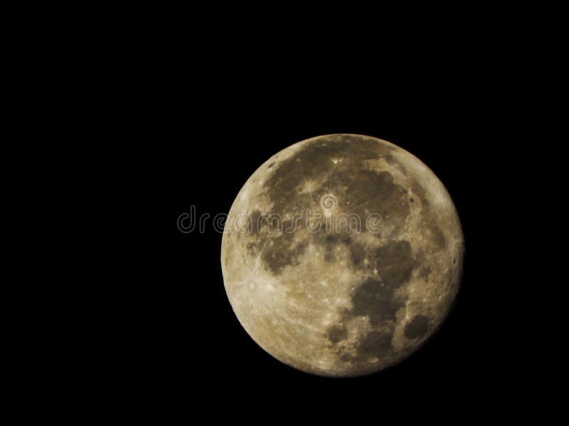 Full Moon in Greyscale Contrast Color Centered in Black Sky Stock Photo ...
