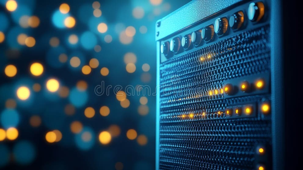 Illuminated Server Rack Network Hub in the Data Center Stock ...