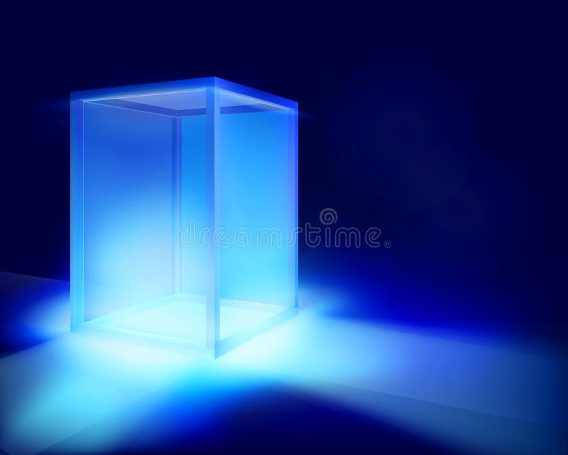 Illuminated Showcase. Vector Illustration. Stock Vector - Illustration ...