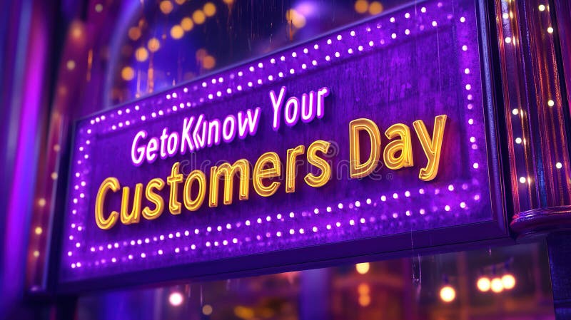 Illuminated Sign Reading "Get To Know Your Customers Day Stock Photo ...