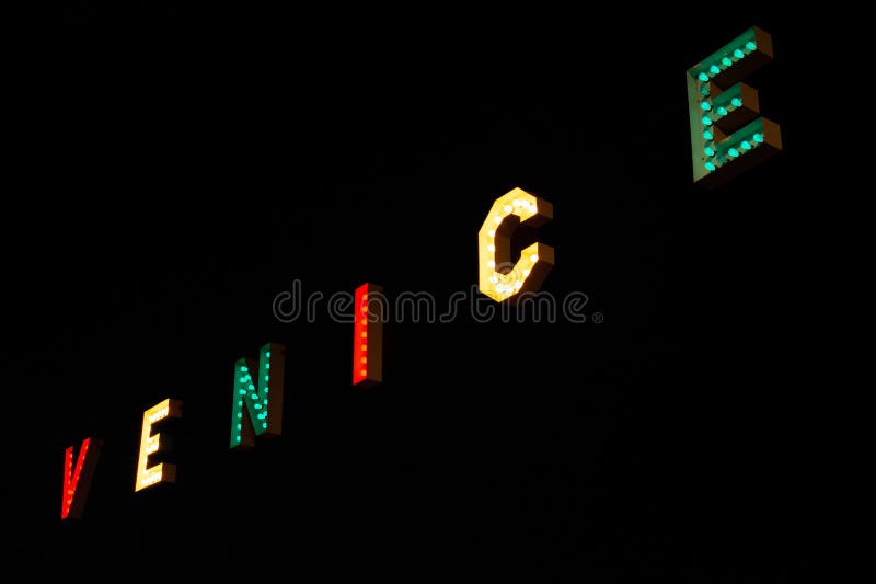 Neon Sign in Venice Beach editorial stock image. Image of storefront ...