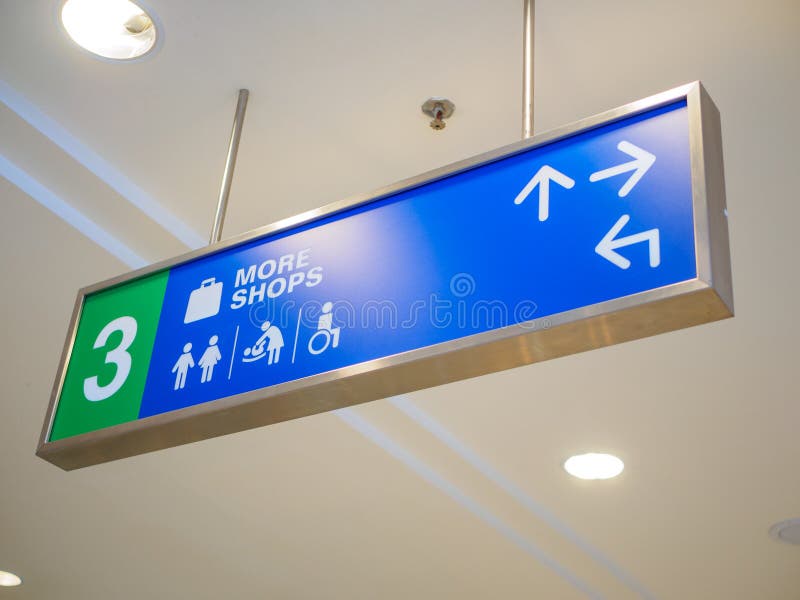 Illuminated Signboard in the Shopping Mall Stock Photo - Image of info ...