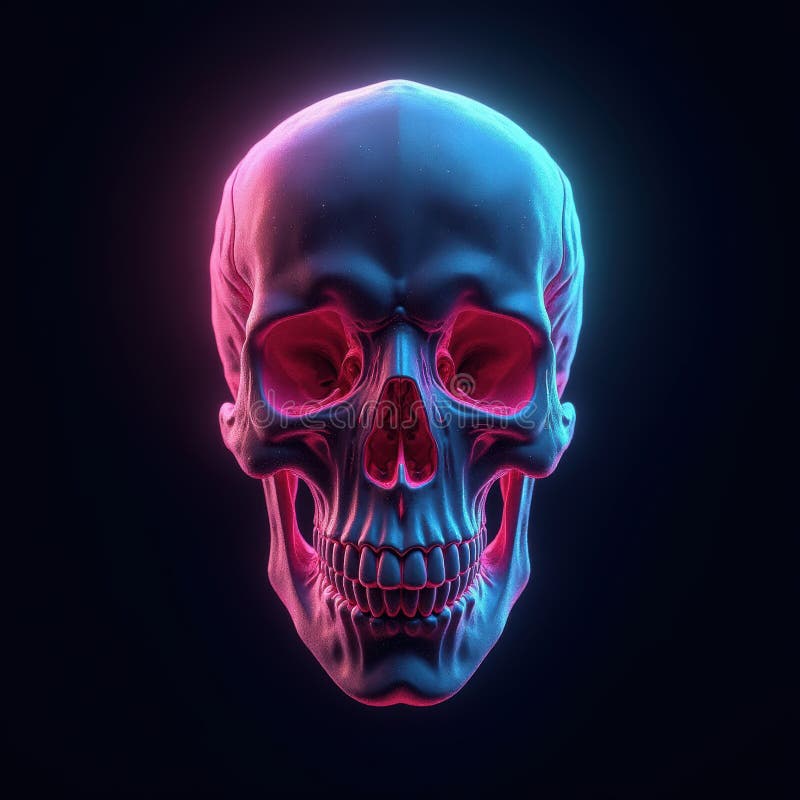Illuminated Skull, a Futuristic Take on a Classic Symbol Stock ...