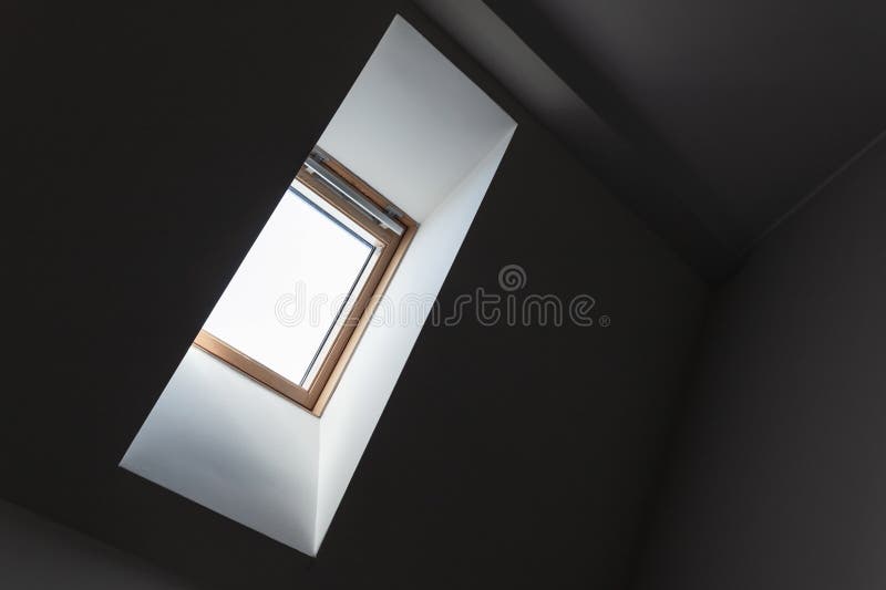 An Illuminated Skylight Window Capturing Natural Daylight Stock Image ...