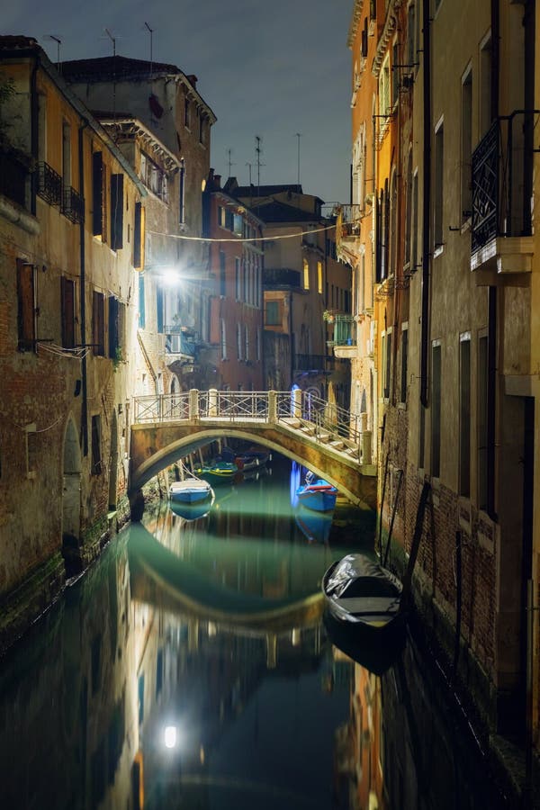 Illuminated small bridge stock image. Image of mediterranean - 167344757