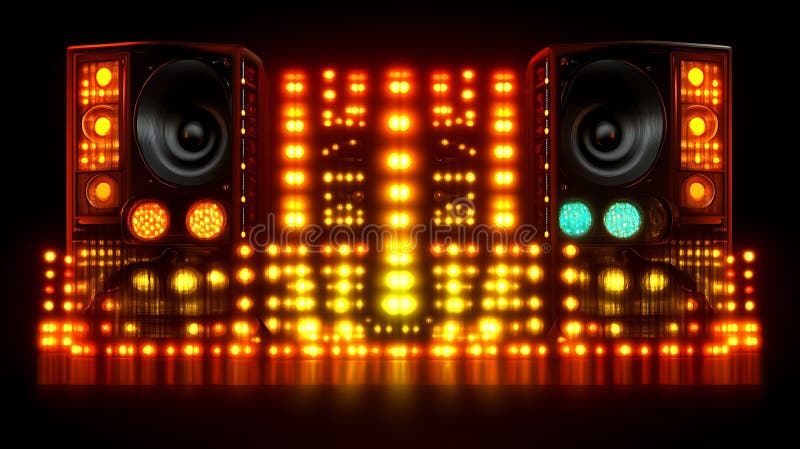 Illuminated Speakers Showcase Dynamic Audio Visual System Stock ...