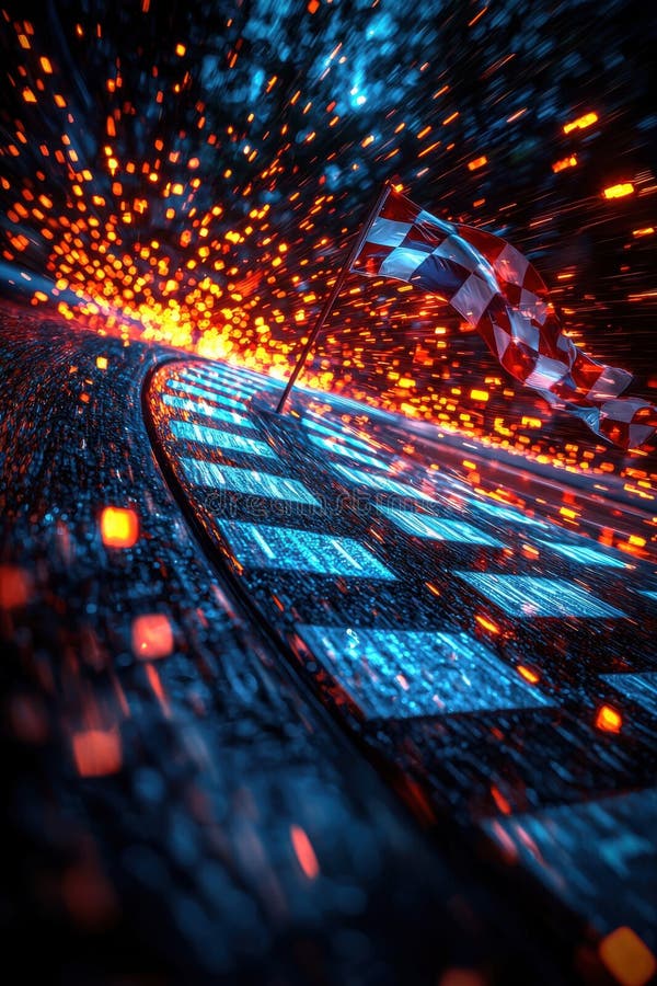 Illuminated Speedometer with Dynamic Trails Depicting High-speed Motion ...