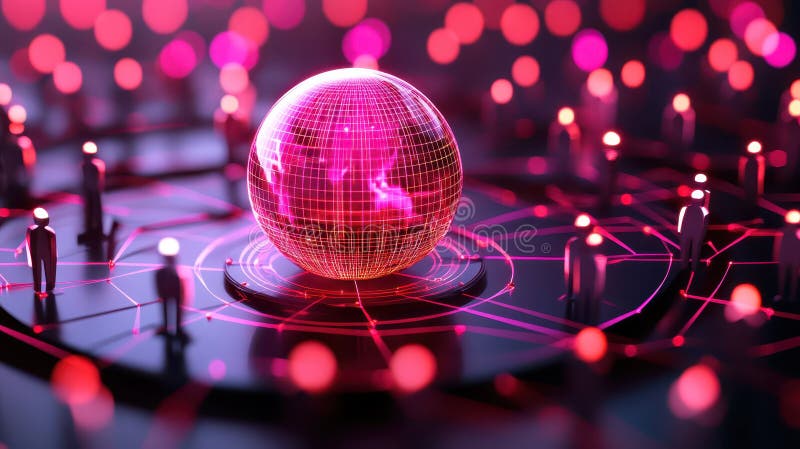 Illuminated Sphere, a 3d Render of Glowing Red Orb in Dark Space ...