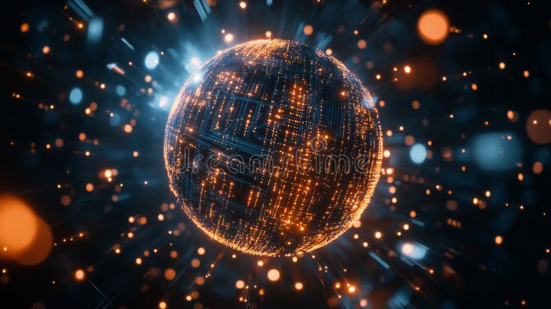 Illuminated Sphere Network Digital Global Connections Stock ...