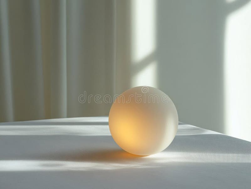 Illuminated Sphere on Soft Surface, Sunlit Room Stock Illustration ...