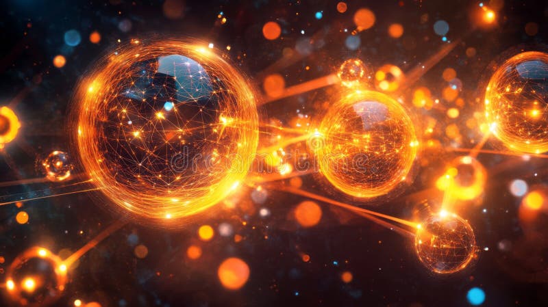 Illuminated Spheres Connected within a Network of Light Stock ...