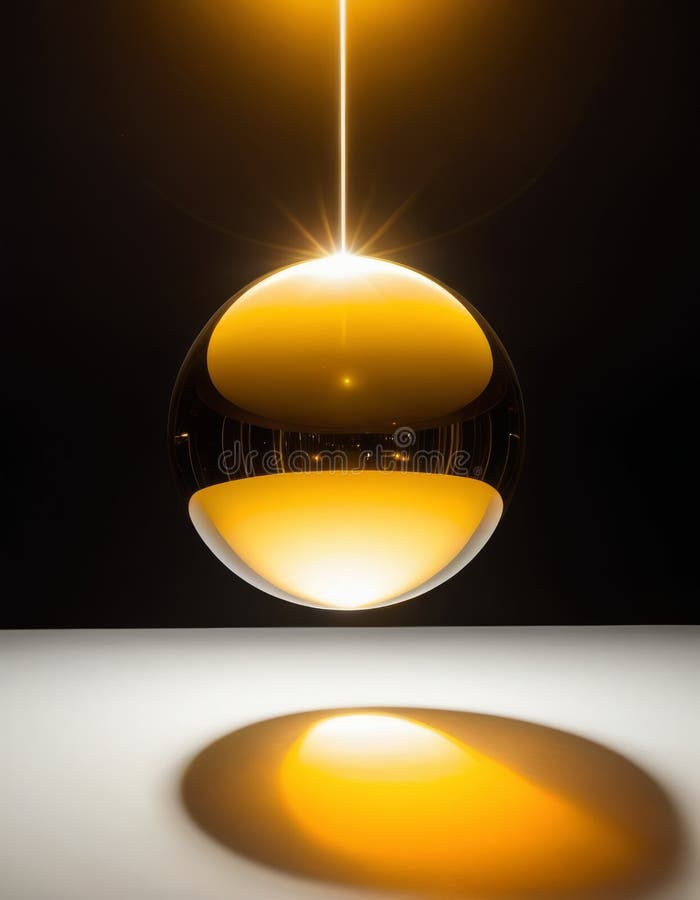 Illuminated Spherical Lamp with Reflective Surface Stock Image - Image ...