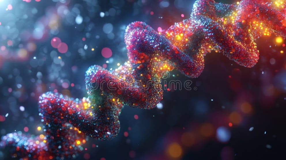 Illuminated Spiral Strand of Dna Genetic Code Stock Illustration ...