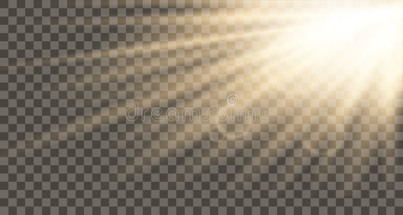 Illuminated Spotlight Realistic Effect. Sunlight Flash Light. Bright ...