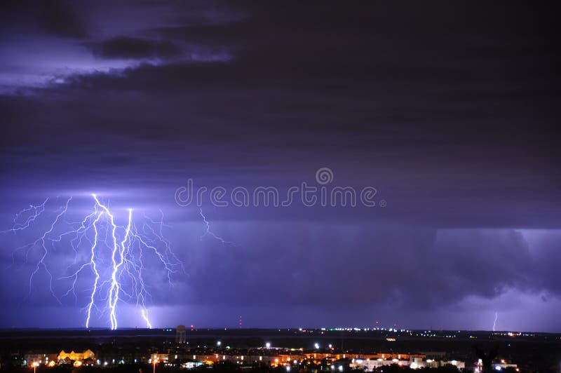 Illuminated Squall Line stock photo. Image of bolt, lightning - 28169844