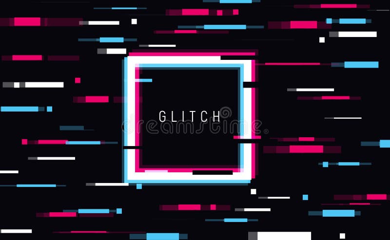 Square Glitch Effect In Space Laser Grid With Blue And Pink Glows And ...