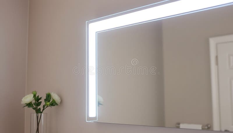 Illuminated Square Frame on a Wall, Modern Lighting Design Generative ...