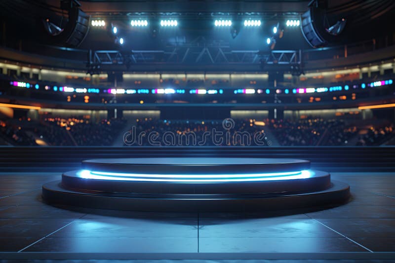 Illuminated Stage Platform stock illustration. Illustration of stage ...