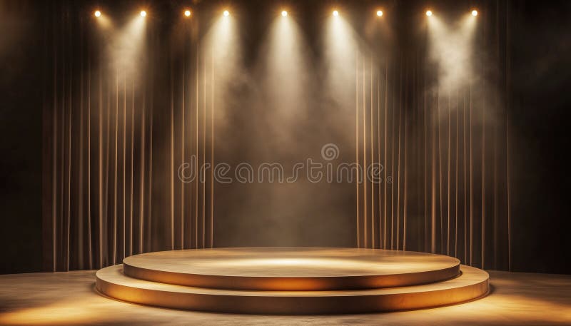 Illuminated Stage Podium and Backdrop for an Award Ceremony with ...
