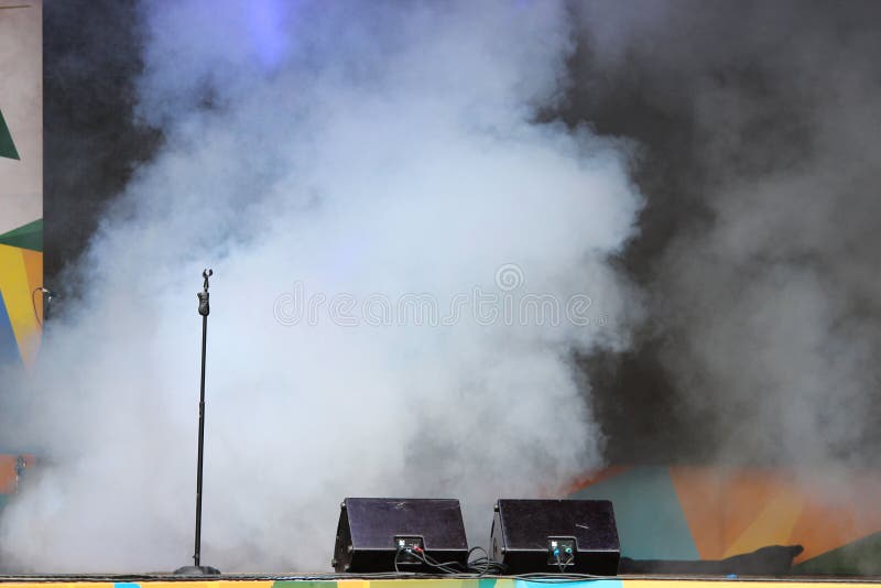 Illuminated Stage Smoke Created with a Smoke Generator for a ...