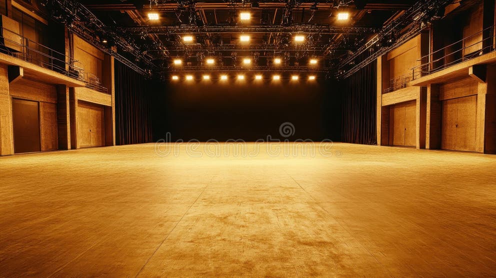 Illuminated Stage Vast Performance Space with Dramatic Lighting ...