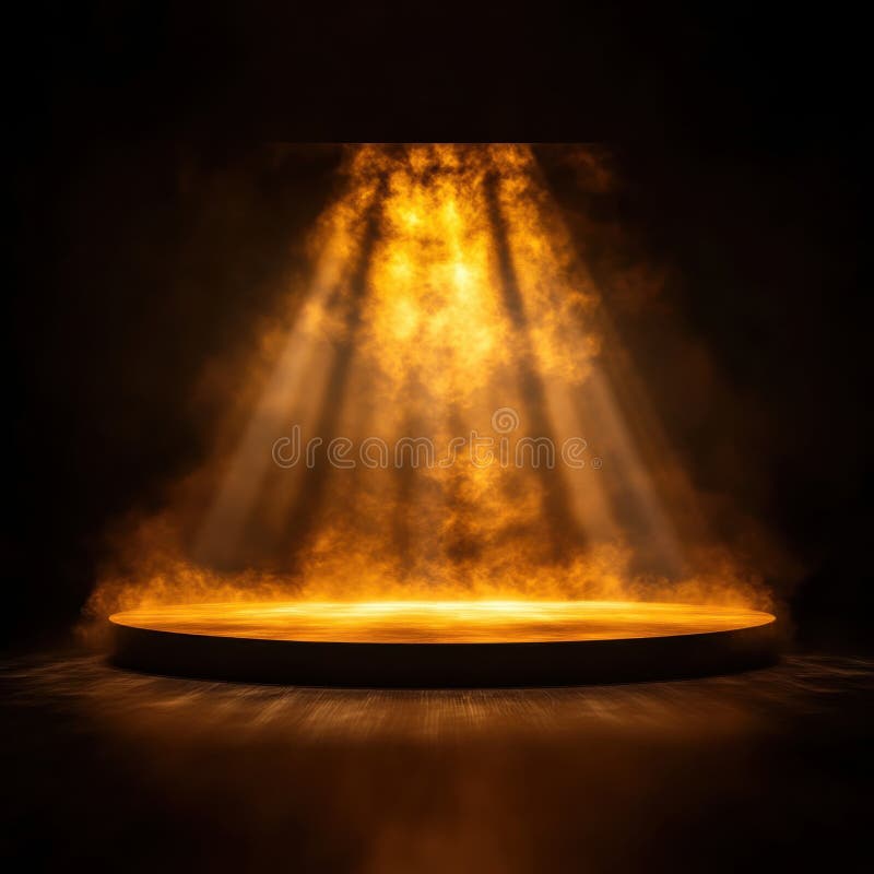 Illuminated Stage with a Warm Glow and Dramatic Lighting Effects Stock ...