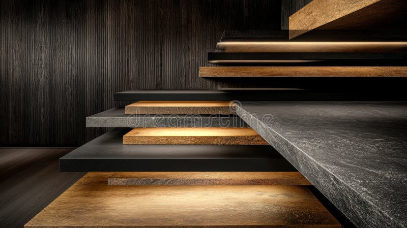 Illuminated Staircase, Warmly Lit Steps for Safe and Comfortable Ascent ...