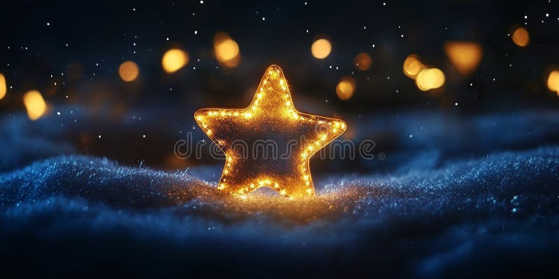 Illuminated Star Background with Blurred Lights Stock Illustration ...