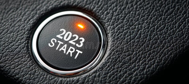 Illuminated 2023 Start Engine Button on Textured Black Leather ...