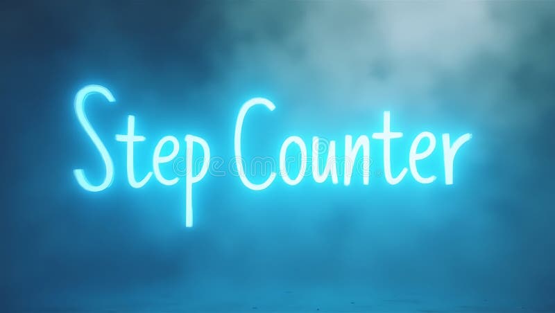 Illuminated Step Counter Displayed in a Dimly Lit Environment Stock ...
