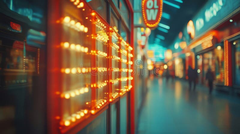 Illuminated Storefront Displays Glowing at Night in a City Stock ...