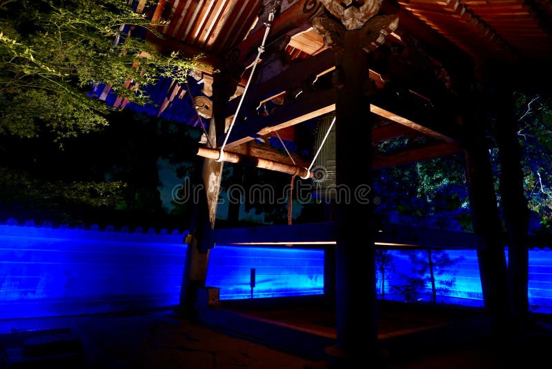 Night Temple Illuminations - Shoren-in Stock Photo - Image of bell ...