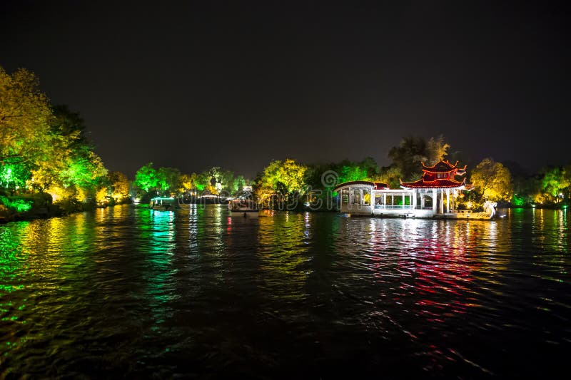 Illuminated Temple Li River Stock Photos - Free & Royalty-Free Stock ...