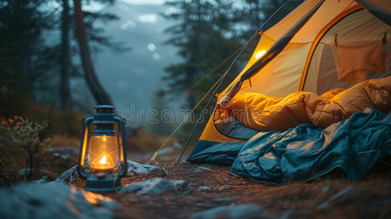 Illuminated Tent in the Night Stock Photo - Image of tent, night: 310343202