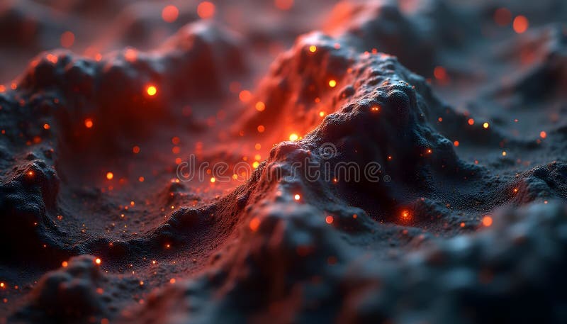 Illuminated Textured Surface with Scattered Particles and a Dark ...