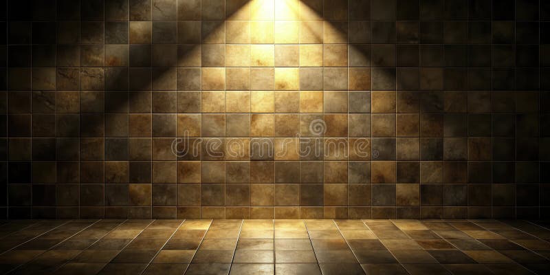 Illuminated Tile Room with Dark Ambiance and Subtle Texture. Generative ...