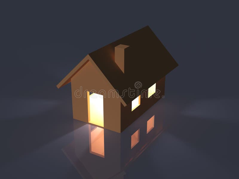 Illuminated Toy house stock illustration. Illustration of construction ...