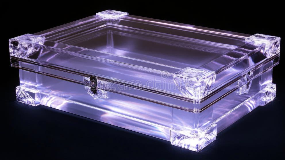 Illuminated Transparent Acrylic Rectangular Box Stock Illustration ...
