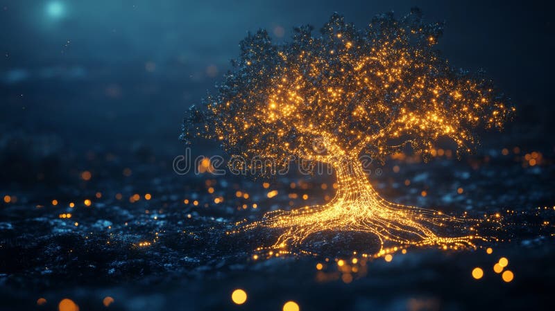 Illuminated Tree of Life a Concept Blending Technology, Ecology, and ...