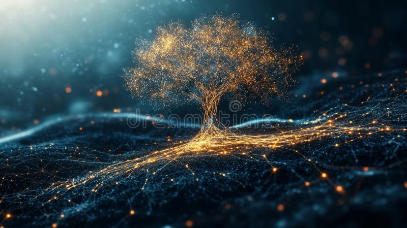 Illuminated Tree of Life a Digital Network Emphasizing Technology ...