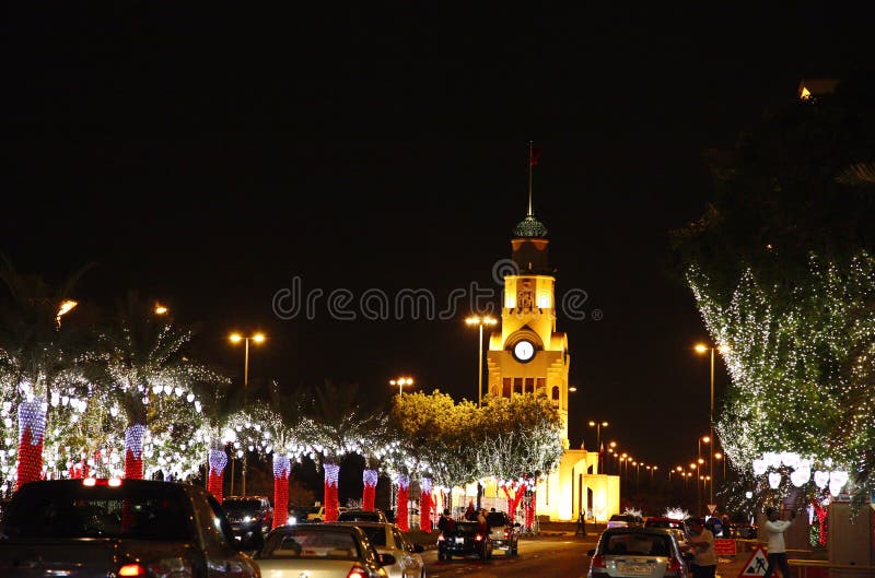 Riffa Clock Tower, Bahrain stock photo. Image of landmarks - 5013834