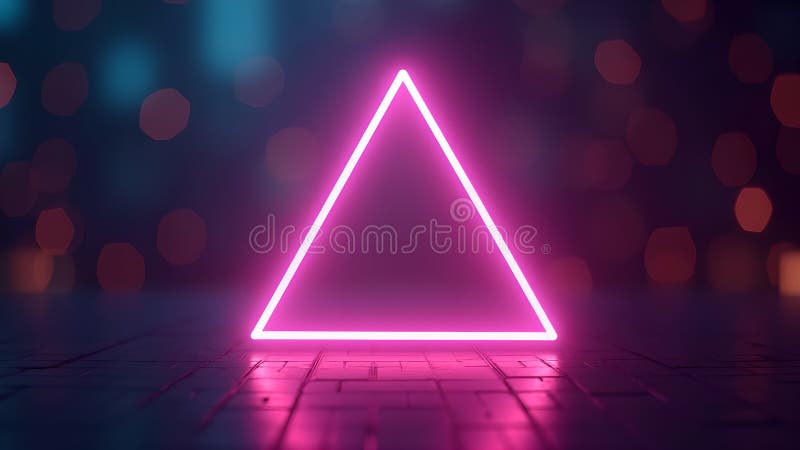 Illuminated Triangle Neon Light Geometric Shape Stock Illustration ...