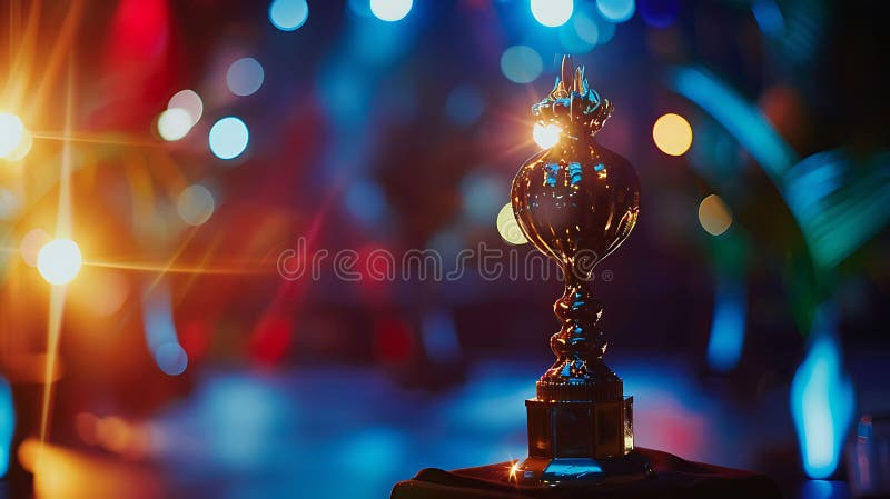 Illuminated Trophy on Award Night Stock Illustration - Illustration of ...