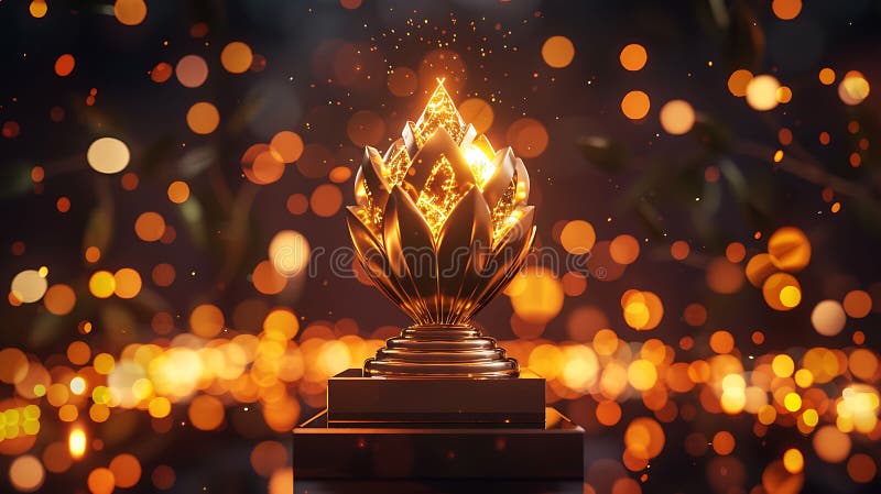 Illuminated Trophy on Award Night Stock Illustration - Illustration of ...