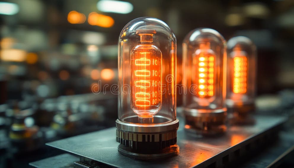 Illuminated Tubes Display Numbers while Situated in a Modern Research ...