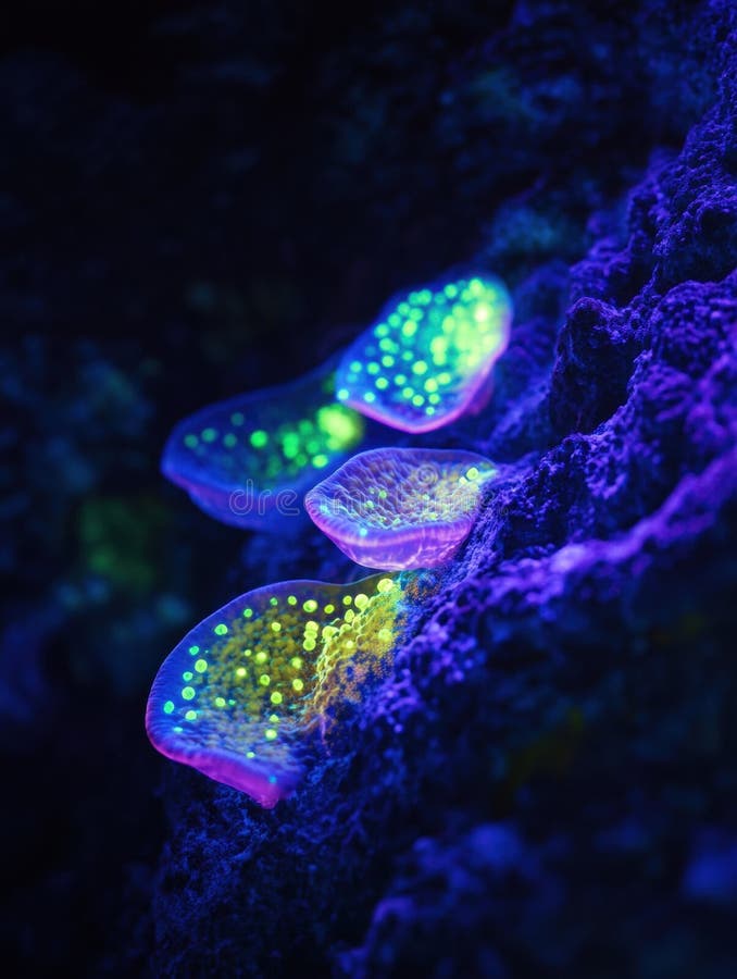 Glowing Bacteria Illuminated by UV Light in a Dark Aquatic Environment ...