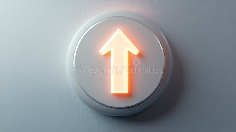 Illuminated Up Arrow Button: Modern Design for Navigation, Technology ...